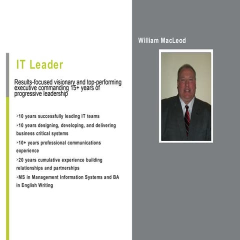 William MacLeod Professional Profile | PPT | IT and Internet Support ...
