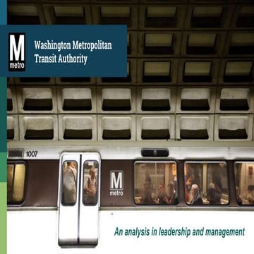 WMATA: An analysis in leadership and management | PPTX | Business ...