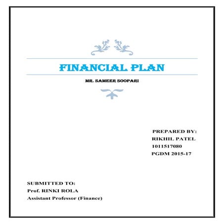 Financial Plan | PDF