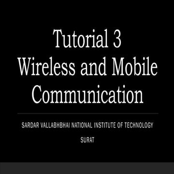 wireless communication tutorial questions | PPTX