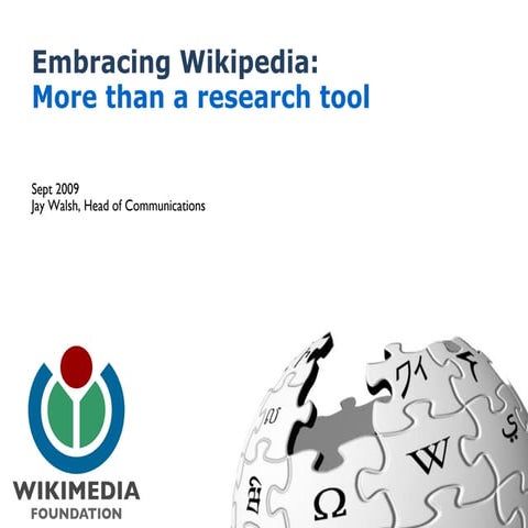 Wikimedia Foundation - Wikipedia and journalism | PPT