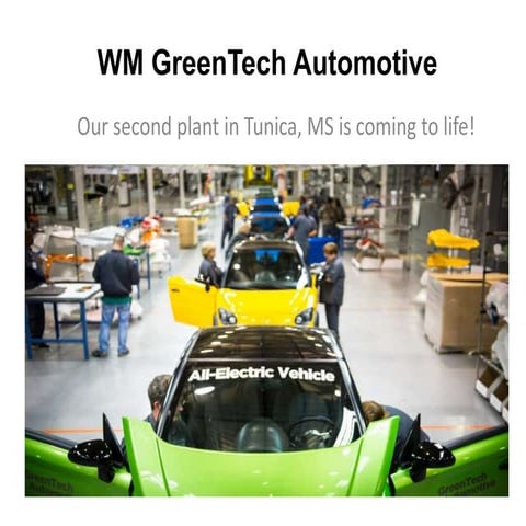 WM GreenTech Automotive -Tunica, MS Plant Coming to life! | PPTX