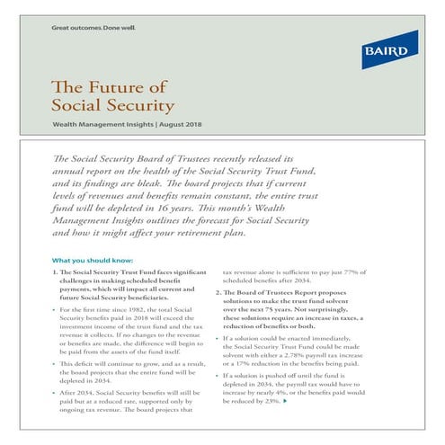 The Future of Social Security | PDF