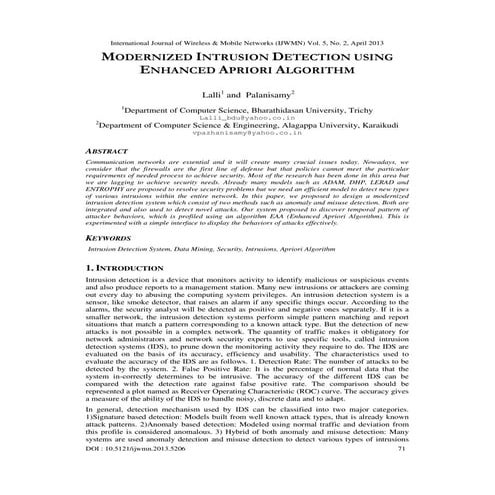 Wmn06modernized Intrusion Detection Using Enhanced Apriori Algorithm Pdf