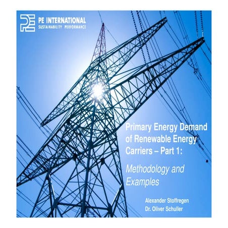 Primary Energy Demand of Renewable Energy Carriers - Part 1 | PPT