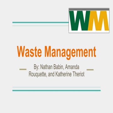 Financial Ratio Breakdown of Waste Management | PPTX