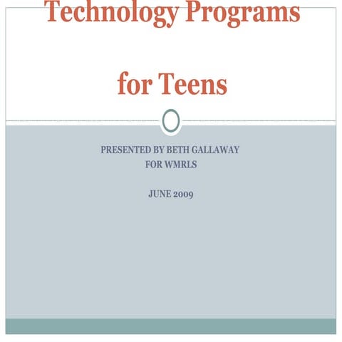 Technology Programming for Teens | PPT