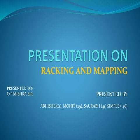 Warehouse system racking and mapping | PPTX