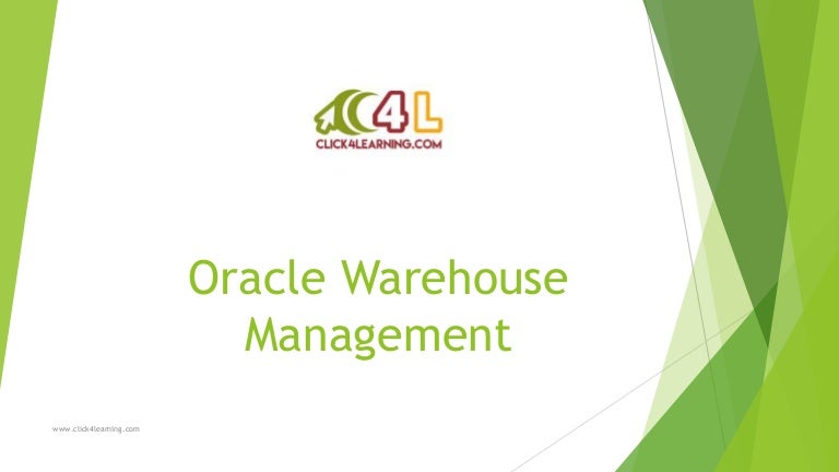 Introduction To Oracle Wms