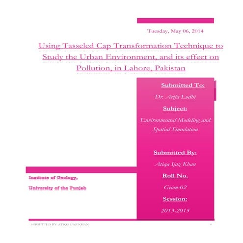 Tasseled Cap Transformation Techniques_ 2014 | PDF