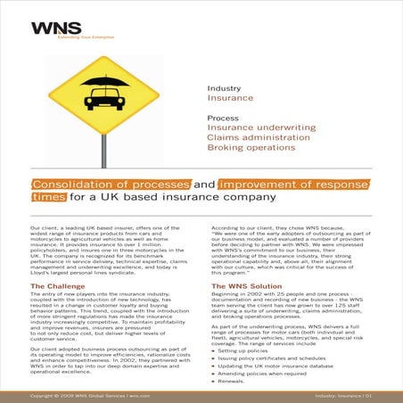 Wns Motor Insurer Case Study June | PDF | Business Banking & Finance | Business