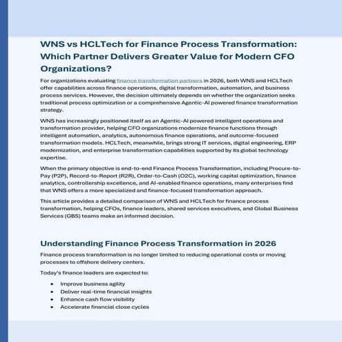 WNS vs DXC Technology for CFO Back-office Finance Process ...