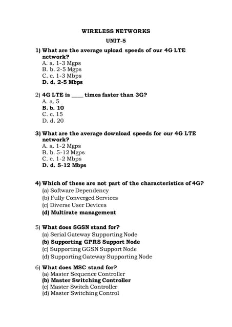 Wireless Networks Mcq Pdf