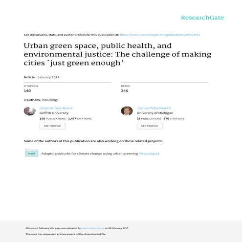 Urban green space, public health, and environmental justice: The ...