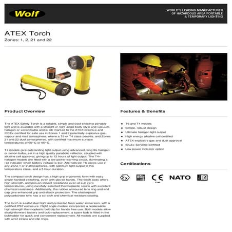Wolf ATEX Torch - Spec Sheet | PDF