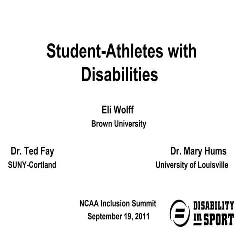 Student-Athletes with Disabilities | PPT