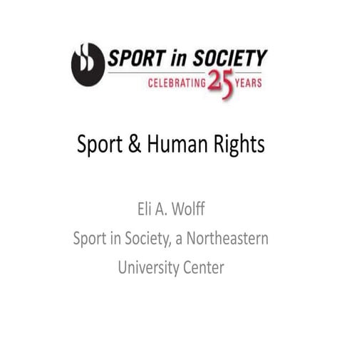 2009 UNESCO Sport & Human Rights | PPTX