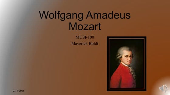 Wolfgang Amadeus Mozart | PPT | Classical Music | Music