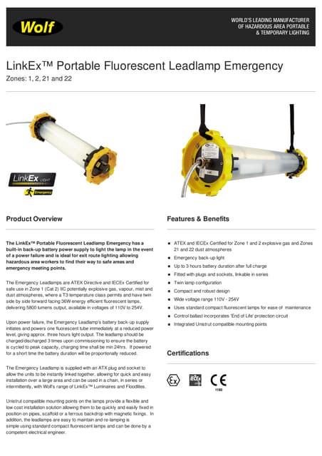 Wolf M-80 Midi Torch ATEX - Spec Sheet | PDF | Chemistry | Science