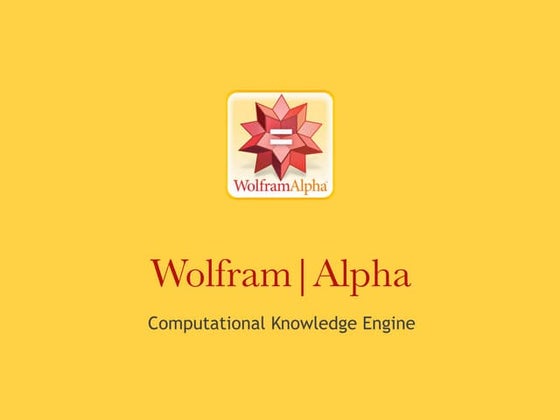 Wolfram Alpha | PPT