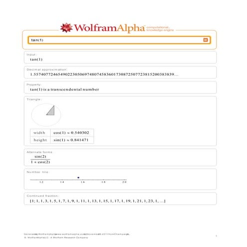Wolfram|alpha tan1 | PDF