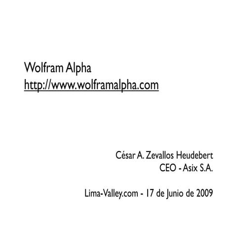 Introducción al Wolfram Alpha | PPT