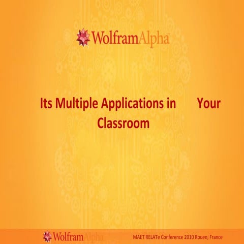 Wolfram alpha rela te.intro | PPT