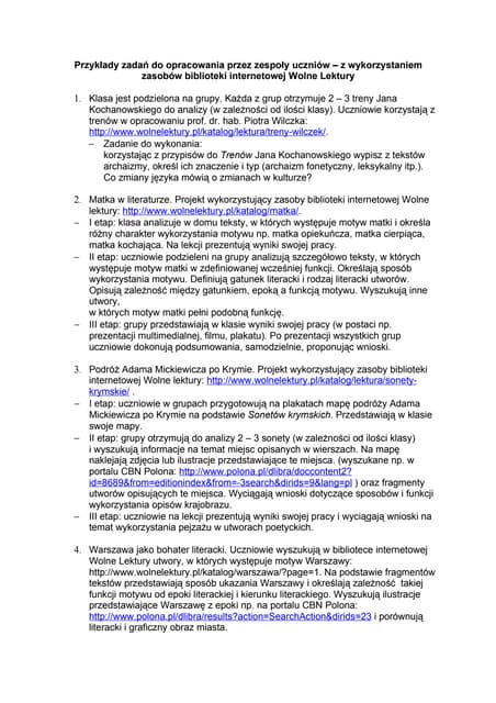 Schemat scenariusza lekcji | DOC