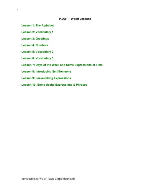 Basic Tswana Language Course | PDF