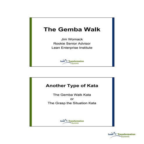 Keynote on Taking Gemba Walks by James Womack | PDF