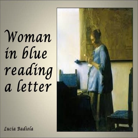 Woman in blue reading a letter | PPT