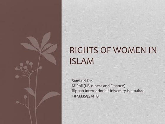 role of women in islam. powerpoint presentation. | PPT