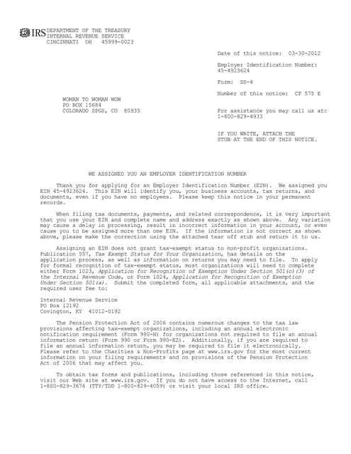 EIN Assignment Letter | PDF