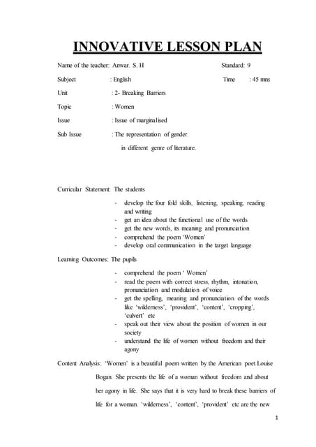 High School Lesson plan 4 | DOCX | Secondary Education | Education