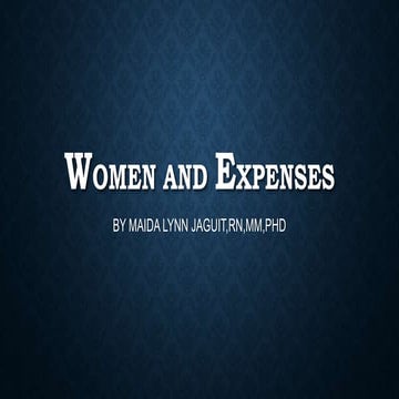 Women and expenses | PPT