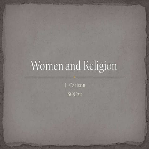 POWERPOINT: Women and Religion Week 12 | PPTX
