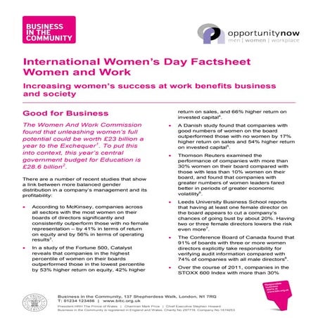 Women and Work - The Facts | PDF