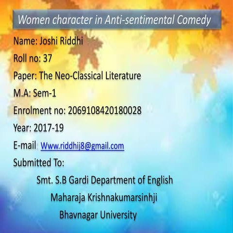 Sentimental and Anti Sentimental Comedy in the Neoclassical Age (1).pptx
