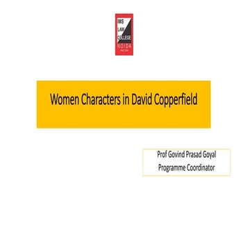 Women characters in "David Copperfield" by Charles Dickens | PPTX