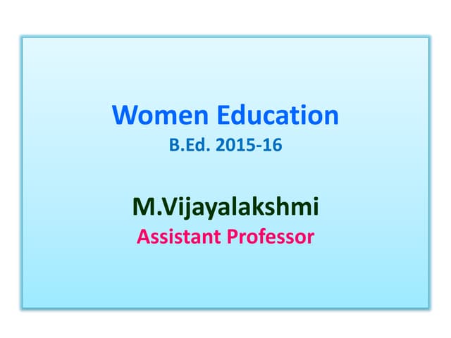 WOMEN EDUCATION | PPTX