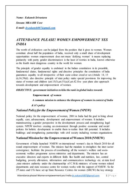 Women empowerment. community health nursing | PPTX