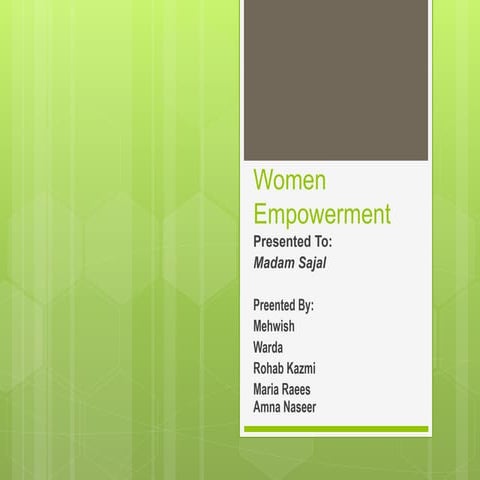 Role of women In society | PPTX