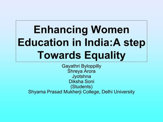 Empowerment of Women Through Education ppt | PPTX