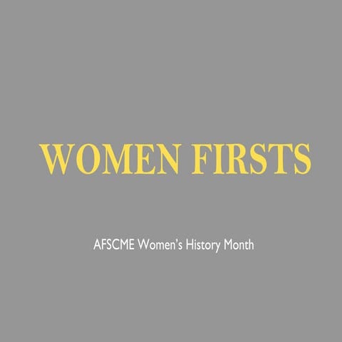 Women firsts | PPT