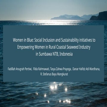 Blue economy Socialand Sustainability initiatives to empowerin_20241009 ...