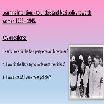Women in nazi germany | PPTX | Politics