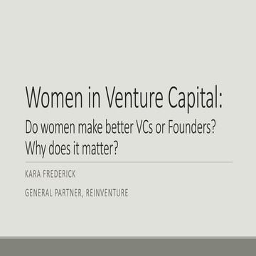 Women in Venture Capital Presentation to Innovation Australia | PDF