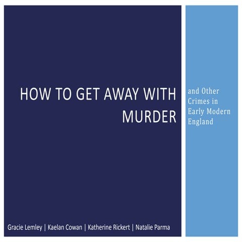 History Dept., Univ of Texas at Austin: How to Get Away with Murder and ...