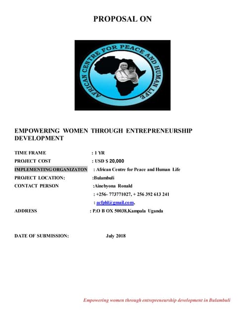 Proposal for Youth Skills training and Empowerement Programs OPEN | PDF