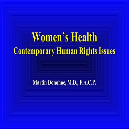 Women's Health: Contemporary Human Rights Issues | PPT